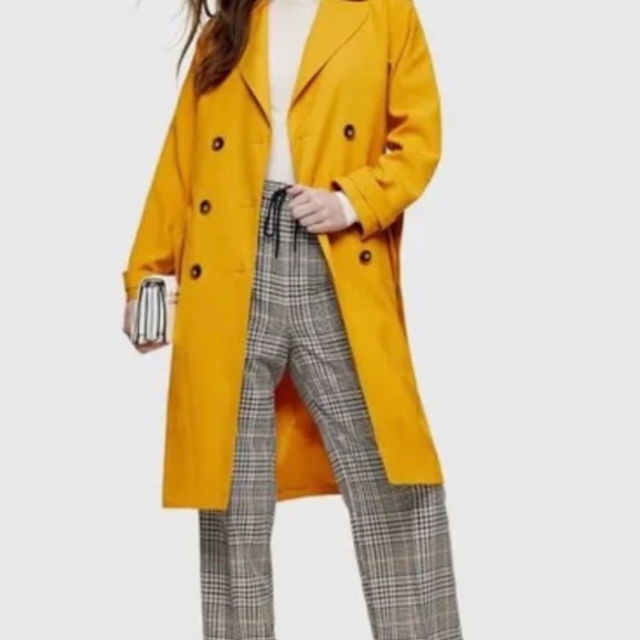 Topshop | Jackets & Coats | Topshop Mustard Yellow Oversized Carly Coat ...